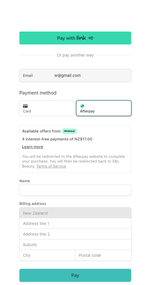 Stripe - Afterpay – Rocketspark