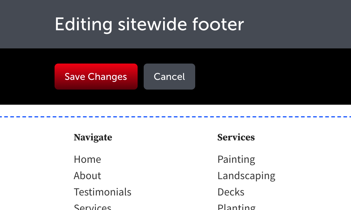 How to add, edit or remove a site-wide footer stack? – Rocketspark