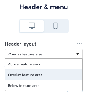 How do I move the navigation menu to above or below my feature area ...