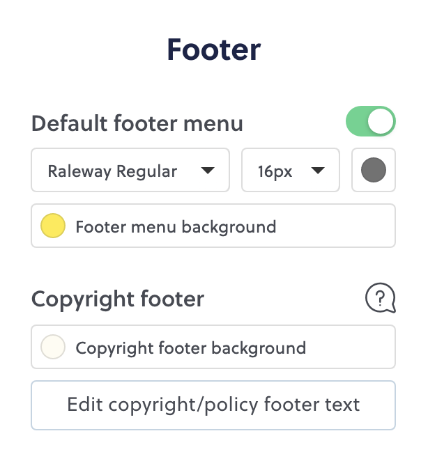 How do I edit the copyright/privacy policy footer text on my website ...