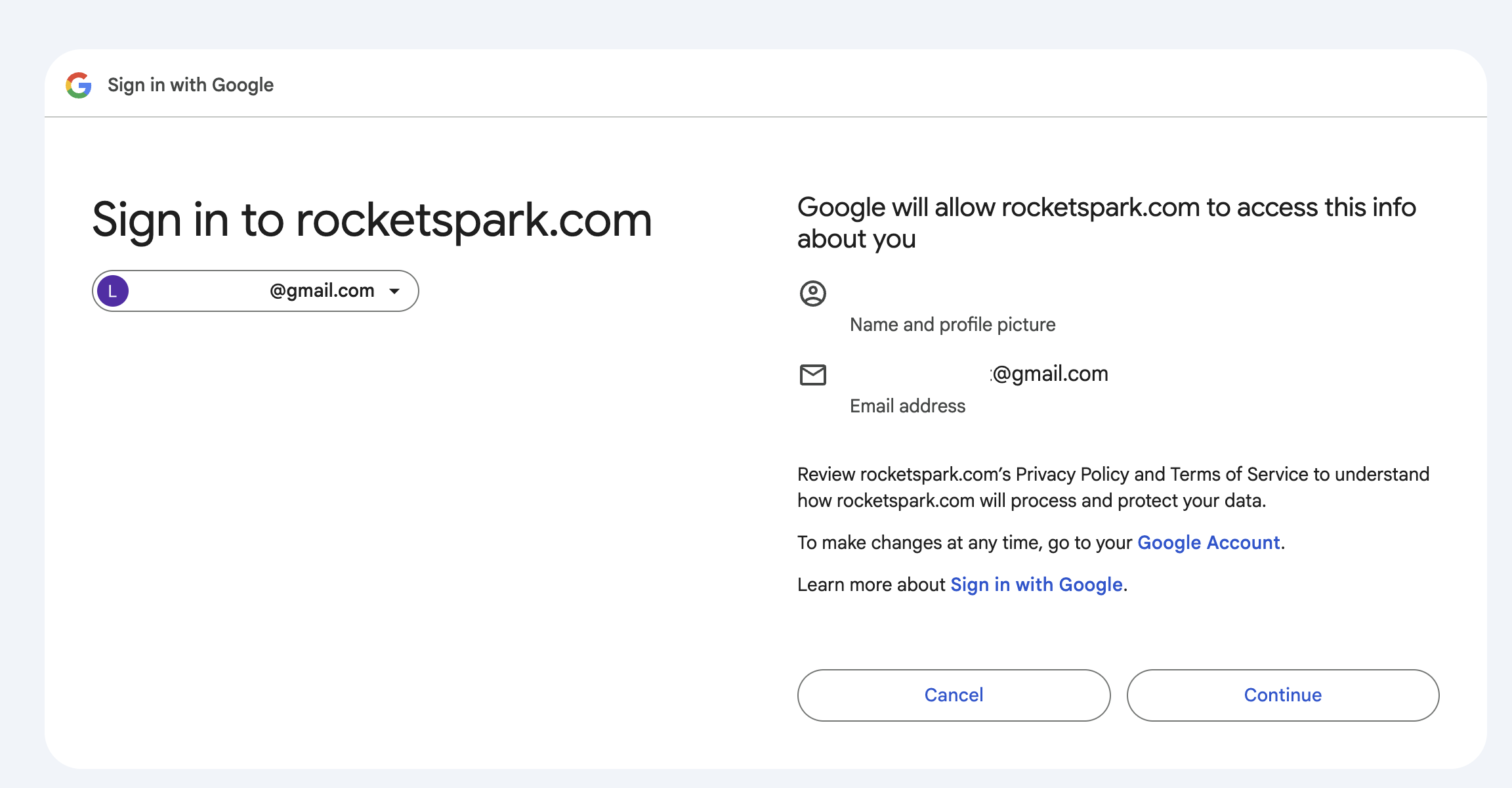 How to sign up to Rocketspark using Google – Rocketspark