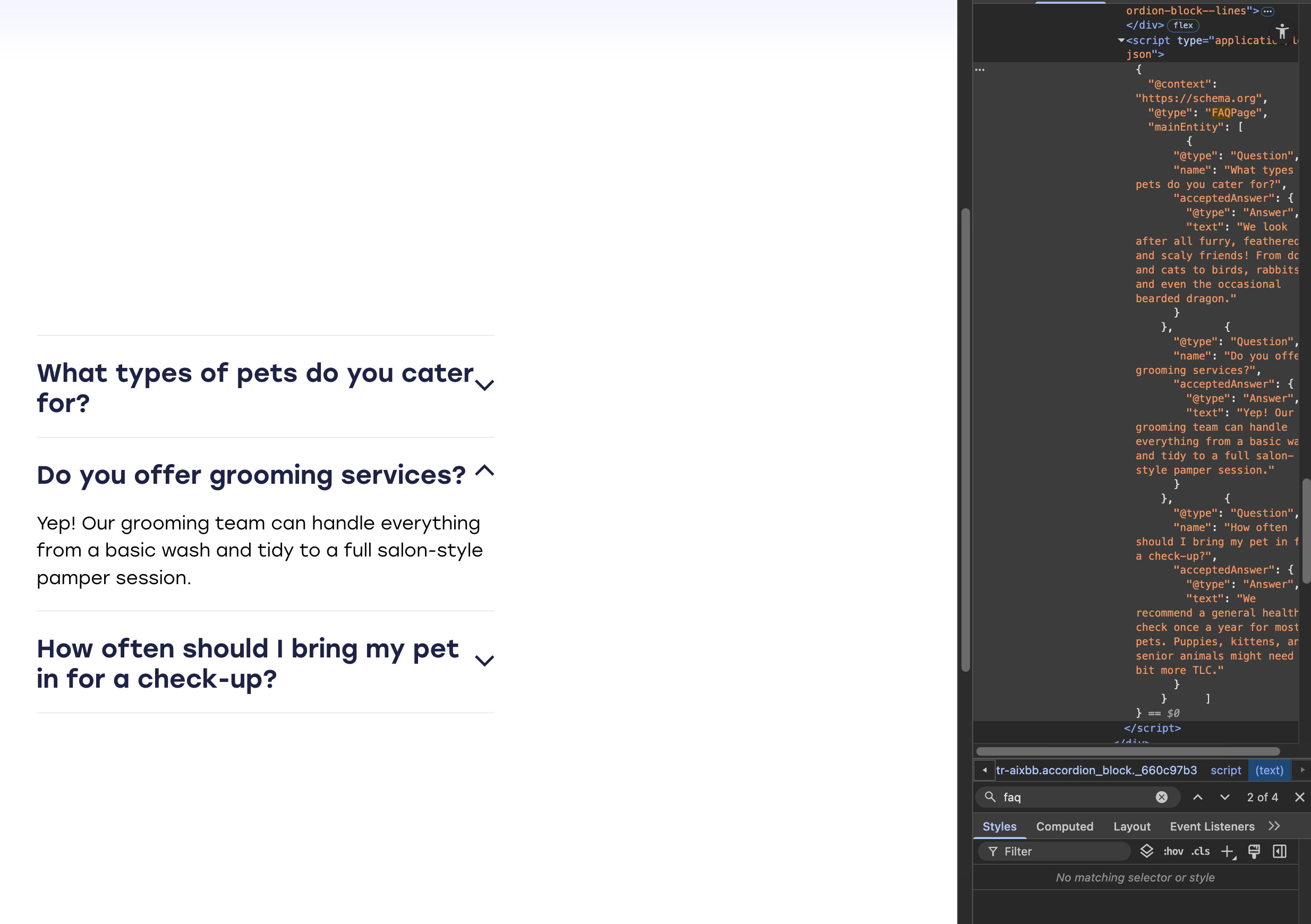 Add FAQ schema to your accordion block – Rocketspark